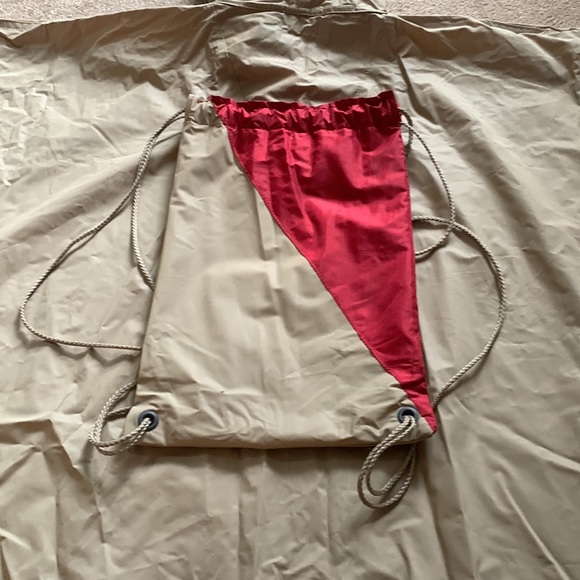 totes | Jackets & Coats | Totes Packable Drawstring Bag Red And Tan ...